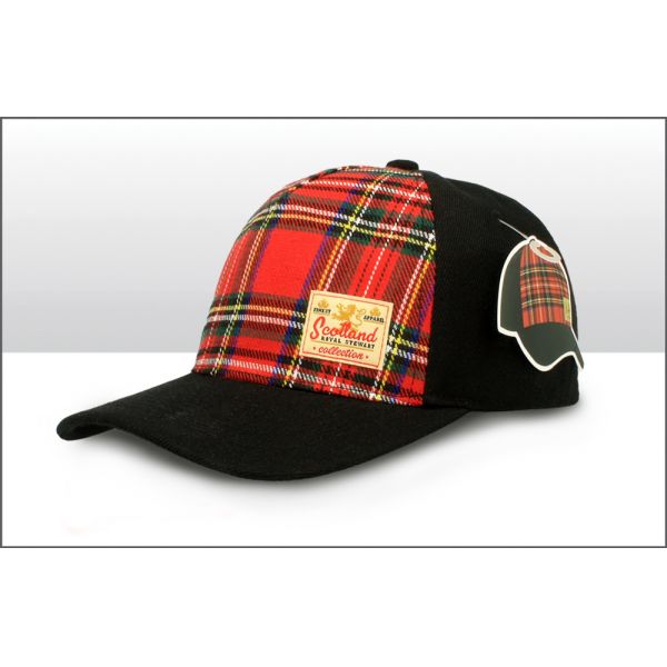 Scotland Rampant Lion/Tartan Baseball Caps - The Souvenir Wholesaler