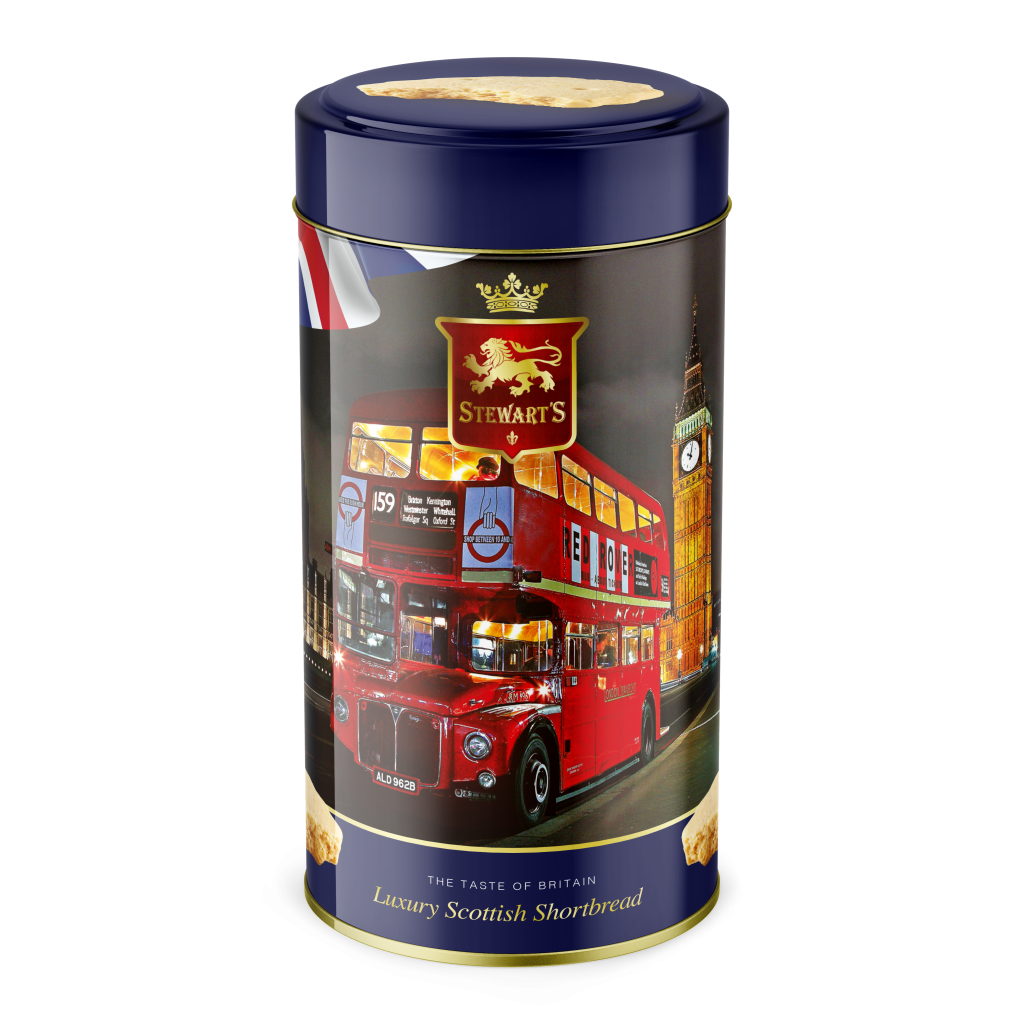 150g SHORTBREAD TUBE LONDON BUS - The Souvenir Wholesaler
